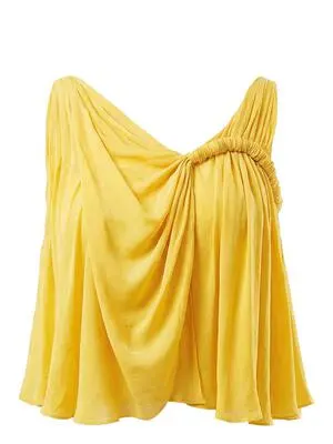 TEQUMAH Tequmah Ramona Draped Cowl-Neck Viscose Top