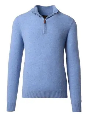 Allen Edmonds Cashmere Quarter-zip Sweater - Blue