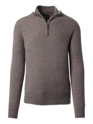 Allen Edmonds Cashmere Quarter-zip Sweater - Brown