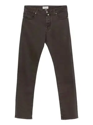 Jacob Cohen Slim-fit Jeans With Logo Patch - Brown