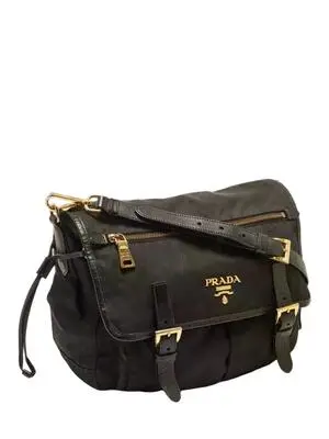 PRADA Prada Tessuto Double-Buckle Messenger Bag