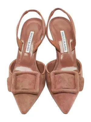 MANOLO BLAHNIK Manolo Blahnik Maysli Buckle Detail Slingback Pumps
