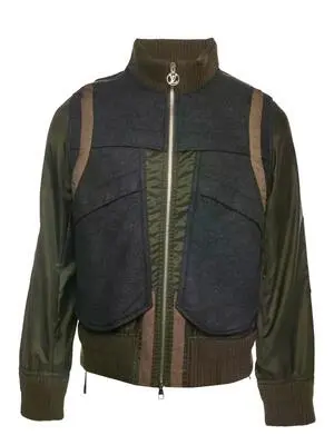 LOUIS VUITTON Paneled Bomber Jacket - Green