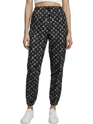 LOUIS VUITTON Monogram Print Track Pants - Black