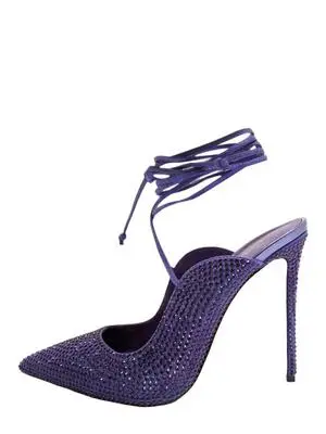 LE SILLA Le Silla Purple Crystal Embellished Stiletto Pumps Purple