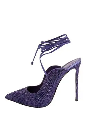 LE SILLA Le Silla Purple Crystal Embellished Stiletto Pumps Purple