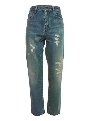 SAINT LAURENT Saint Laurent Distressed Slim-Fit Jeans