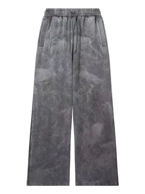 Gcds Studded Logo-patch Track Pants - Grey