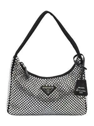 PRADA 2000 Re-edition Crystal-embellished Shoulder Bag