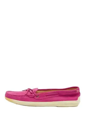 TOD'S Tod's Vintage Suede Loafers With Bow Detailing Pink