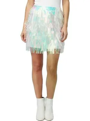 DOLCE & GABBANA Iridescent Fringed Mini Skirt