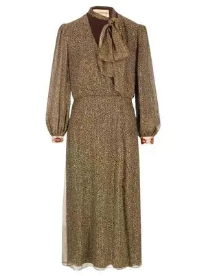 VALENTINO Creponne Lamé Dress