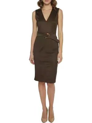 GUCCI V-neck Belted Midi Dress