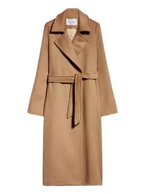 Max Mara Manuela Icon Belted Camel-hair Coat Brown