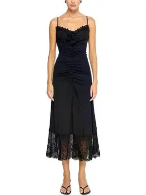 NISSA Lace-trimmed Midi Dress