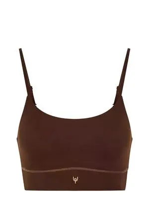 NOW YOU LIVE Leamington Logo-printsport Bra - Brown
