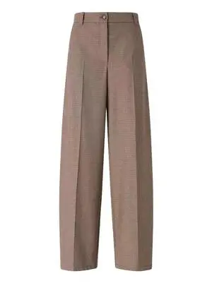 Pinko Checked Wide-leg Trousers - Brown