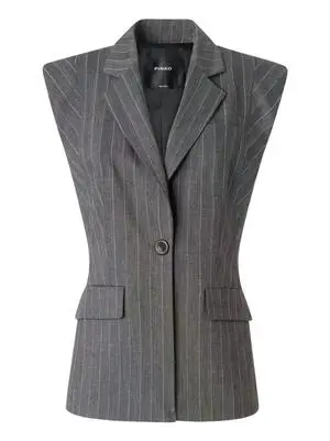 Pinko Pinstripe Padded-shoulder Waistcoat - Grey