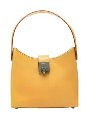 FERRAGAMO Gancini Leather Handbag - Yellow