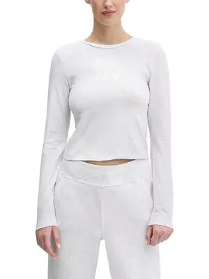 Dkny Logo Print Long Sleeve T-shirt - Grey