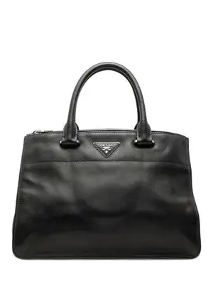 Prada City Calf Twin Pocket Satchel - Black