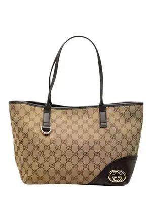 Gucci Gg Canvas New Britt Tote Bag - Neutrals