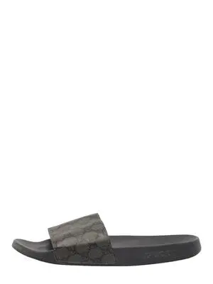 Gucci Gucci GG Supreme Canvas Slides Brown