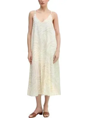 Dkny Zebra Print V-neck Dress - Neutrals