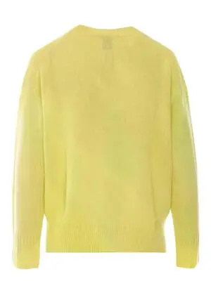 ALLUDE Crew Neck Long Sleeve Sweater - Yellow
