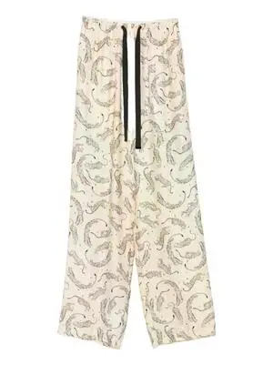 FORTE_FORTE Leopard-print Drawstring Palazzo Pants Neutrals