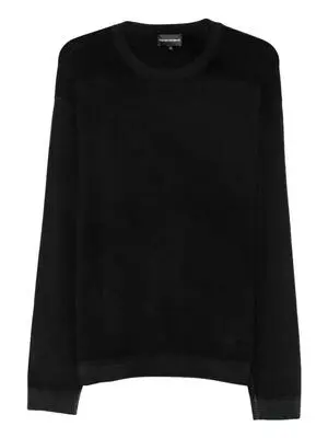 Emporio Armani Crew Neck Long Sleeve Sweater - Black