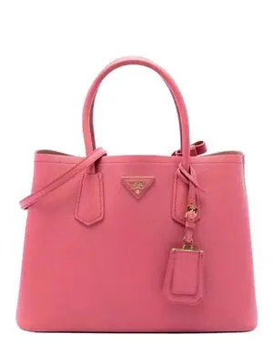 Prada 2010-2026 Medium Saffiano Cuir Double Satchel - Pink