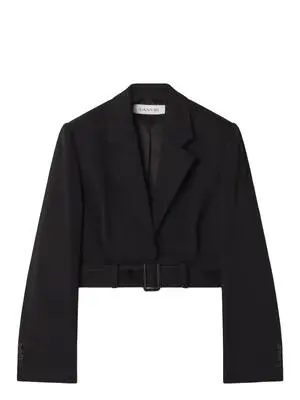 LANVIN Short Belted Jacket In Wool - Black