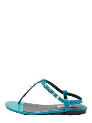 Balenciaga Arena Giant T-strap Studded Sandals - Blue