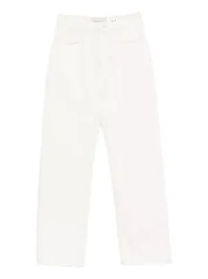 AMI Paris Logo Patch Straight Leg Jeans - Neutrals