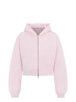 Alexander Wang Alexander Wang Zip-Up Hoodie With Logo Print Pink