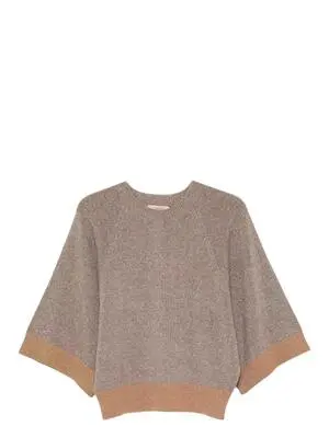 TWINSET Metallic Raglan Sleeve Sweater - Brown