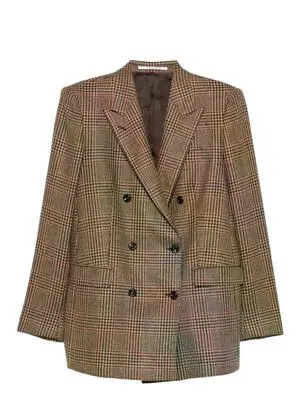 Tagliatore Check Double-breasted Blazer - Brown