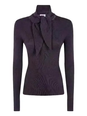 P.a.r.o.s.h Ribbed-knit Pussy-bow Sweater - Purple