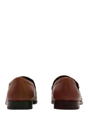 Burberry Check And Leather Opal Loafers - Brown