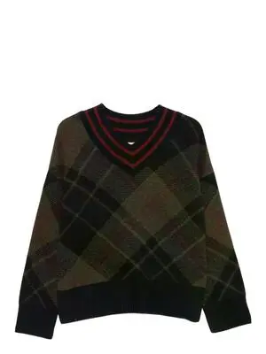 BARBOUR Barbour Argyle Knit V-Neck Sweater