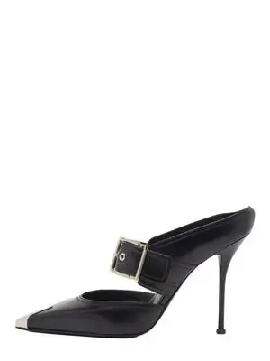 Alexander McQueen Punk Buckled Mules - Black