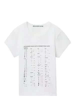 Alexander Wang Fitted Ss T-shirt W/ Hotfix Card Graphic - White