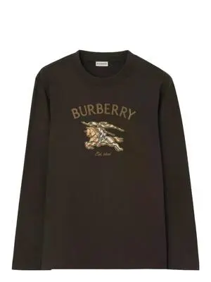 Burberry Knight Check Cotton Long-sleeve T-shirt Brown