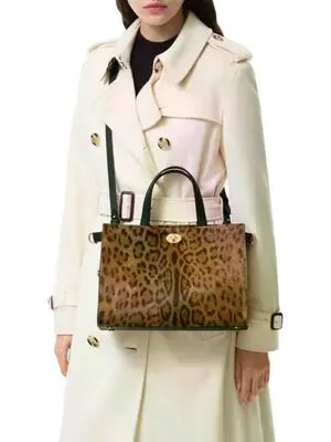 BURBERRY Burberry Small Leopard-Print Cotswolds Tote Bag