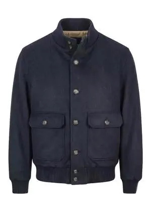 BARBA NAPOLI Cashmere Button-up Jacket - Blue