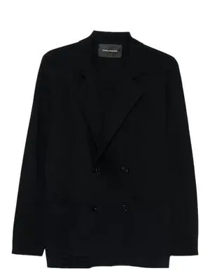 Tagliatore Double-breasted Knit Jacket - Blue
