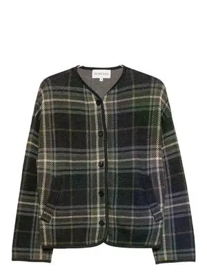 Eric Bompard Tartan Jacquard Cardigan - Grey
