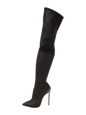 Casadei Blade Over-the-knee Stiletto Boots - Black