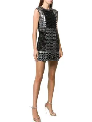 Alberta Ferretti Beaded Mini Dress - Black